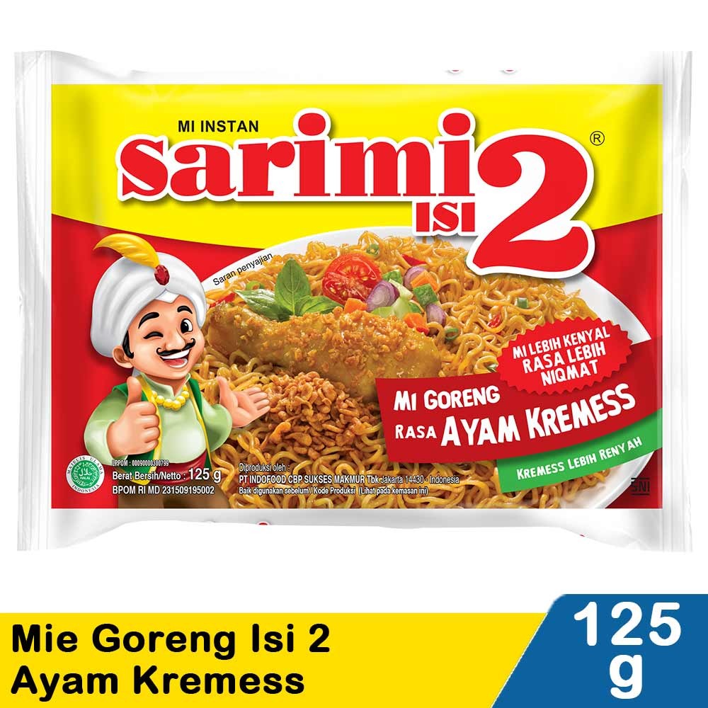 Jual SARIMI MIE GORENG (ISI 2) AYAM KREMESS 125g | Shopee Indonesia