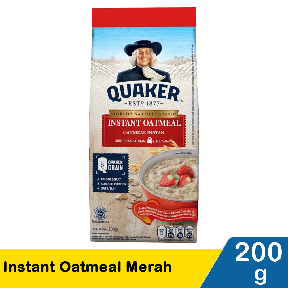 Jual QUAKER INSTANT OATMEAL (REFF) MERAH 200g | Shopee Indonesia