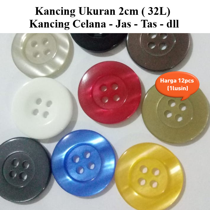 Jual Kancing Celana /kancing Baju/32L/21MM/ Kancing Jas 2cm Harga 12pcs ...