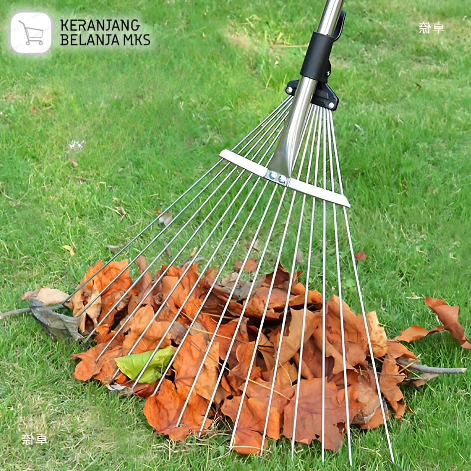 Jual Sapu Garuk Taman Garden Leaf Rake Carbon Steel 15 Teeth | Shopee ...