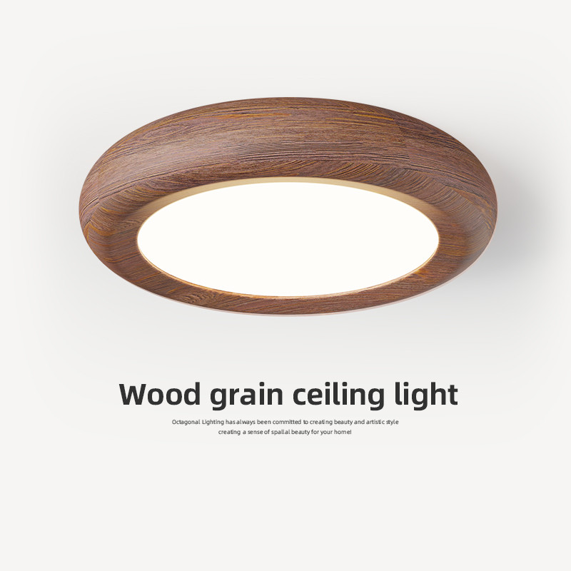 Jual Wood Grain Retro LED Ceiling Lamp Balcony Hallway Lights Nordic ...