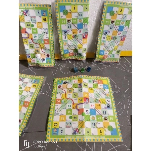 Jual Mainan Ular Tangga Ukuran (15x15) Ular Tangga Kertas Dadu Ular ...