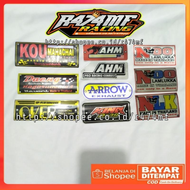 Jual Emblem Knalpot universal / Logo Merk Knalpot universal bahan ...