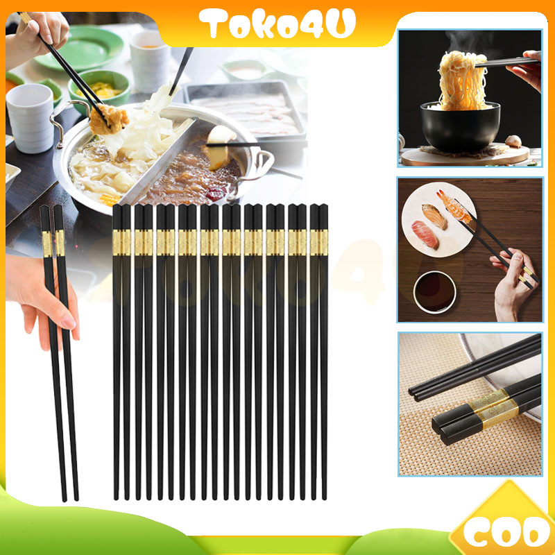 Jual sumpit jepang/sumpit mie melamine 10pasang/ sumpit hitam elegan ...