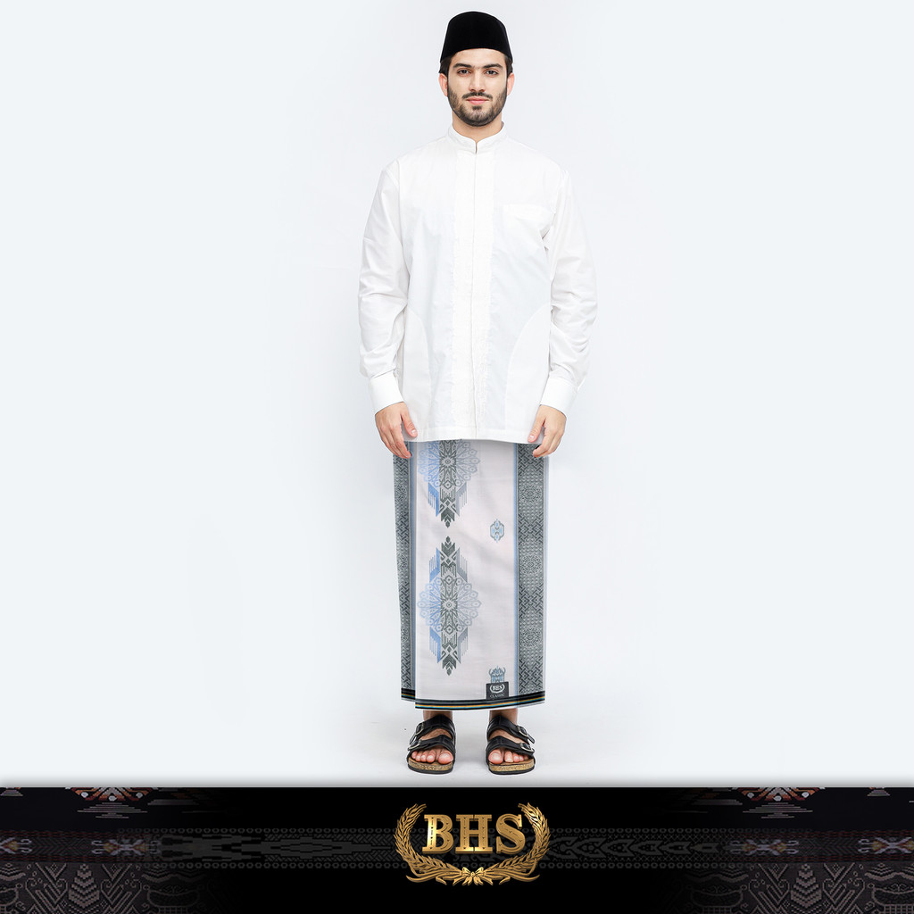 Jual Sarung BHS Classic Super Silver Motif C49 JGC Putih Biru 02 ...