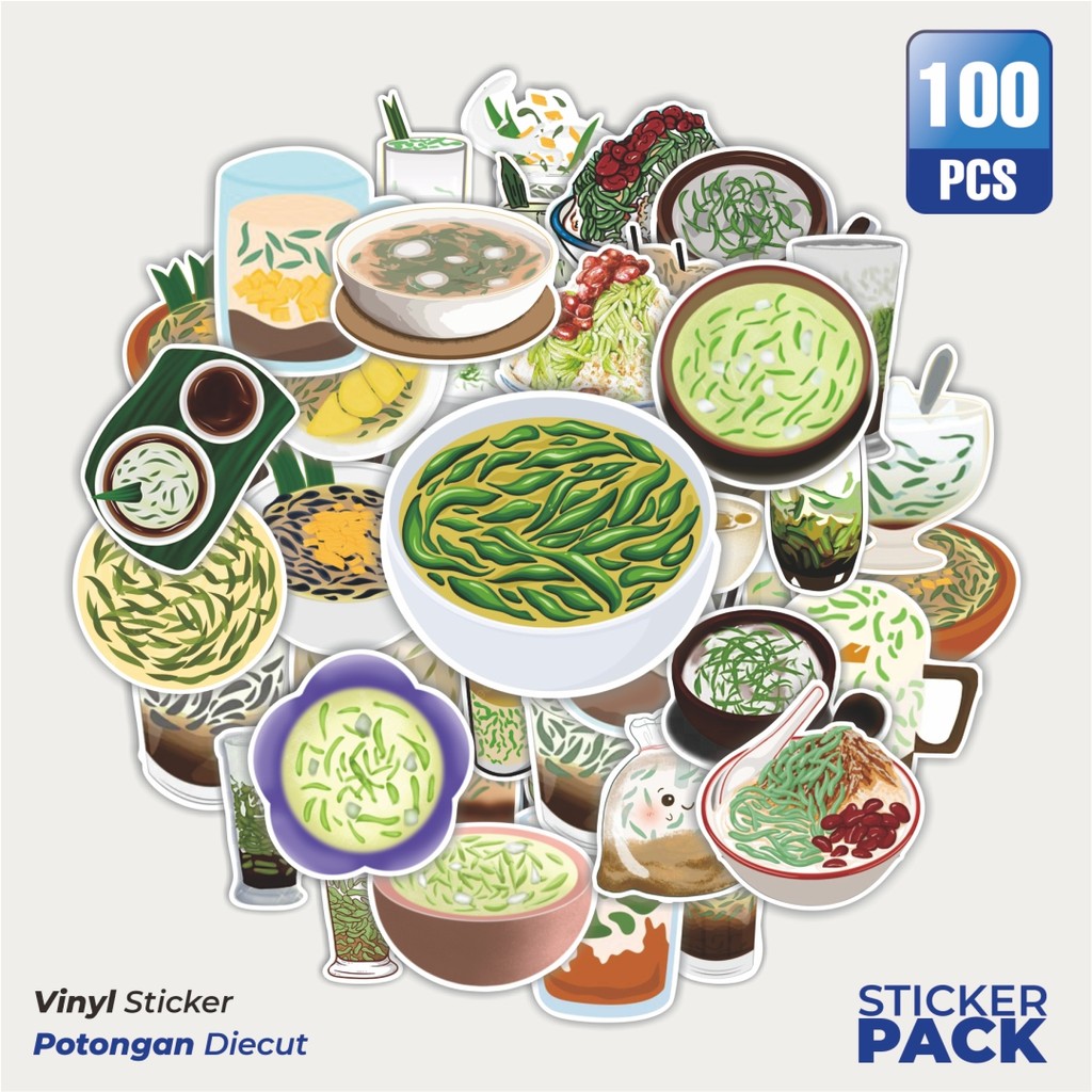 Jual MURAH 100 PCS Stiker Es Cendol Cartoon Series Waterproof Aesthetic ...