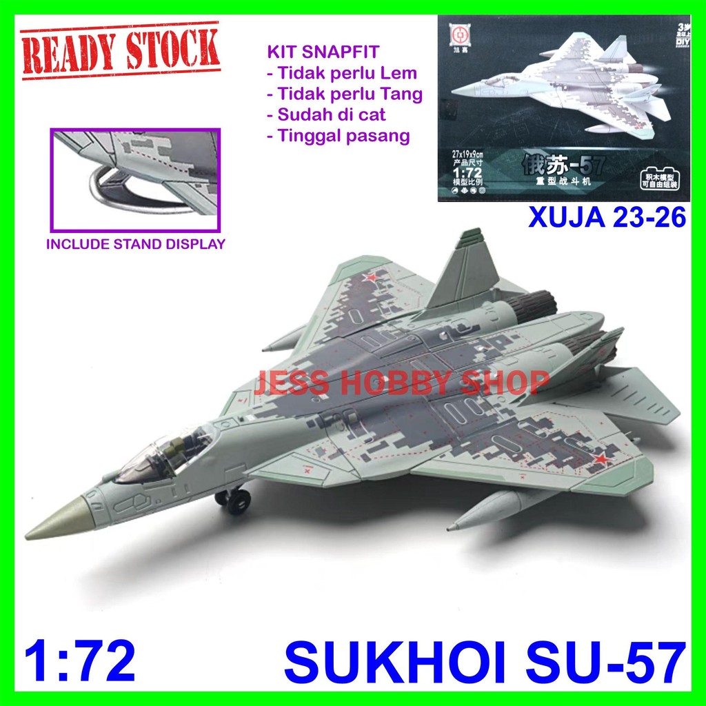 Jual Model Kit XUJA 1/72 Pesawat Sukhoi SU-57 Pak-Fa Stealth Aircraft ...