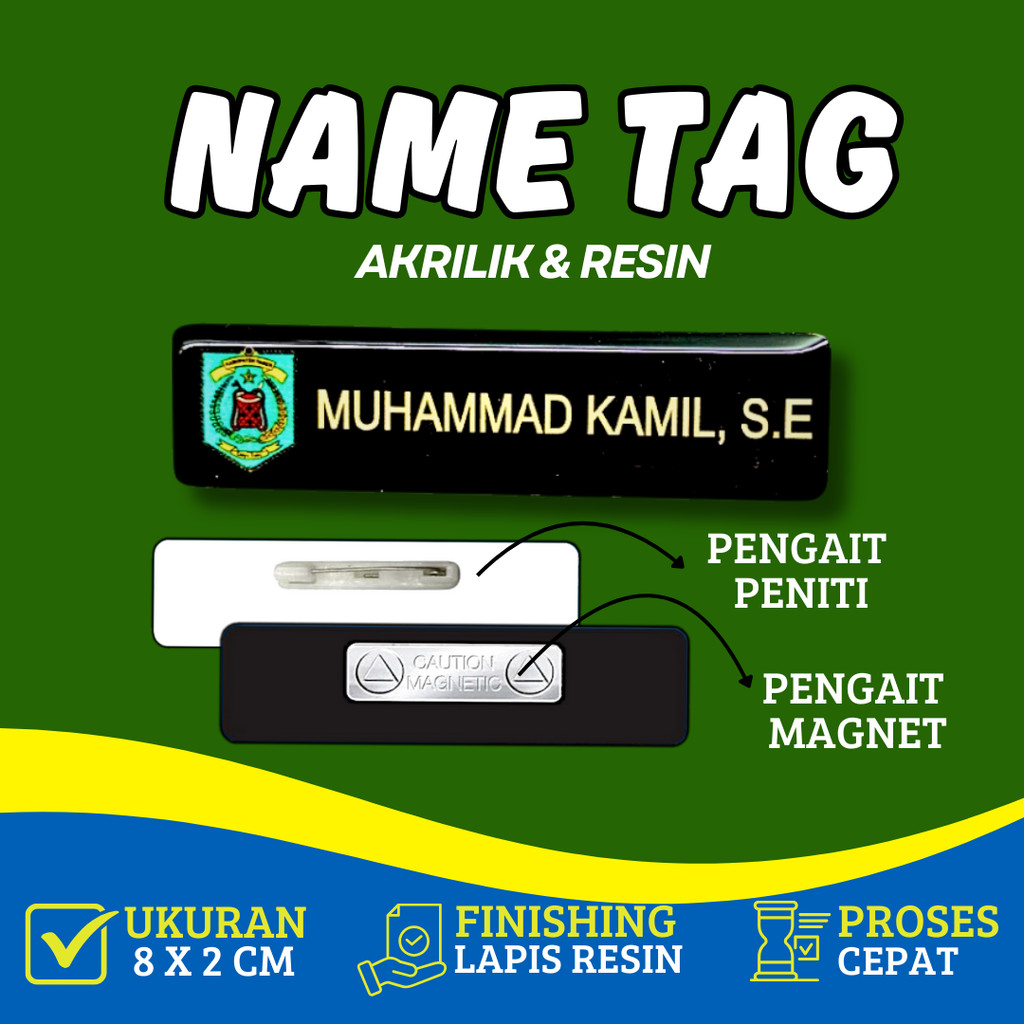 Jual Nama Dada Plus Pin Korpri Nama Dada Kuningan Pin Korpri | Shopee ...