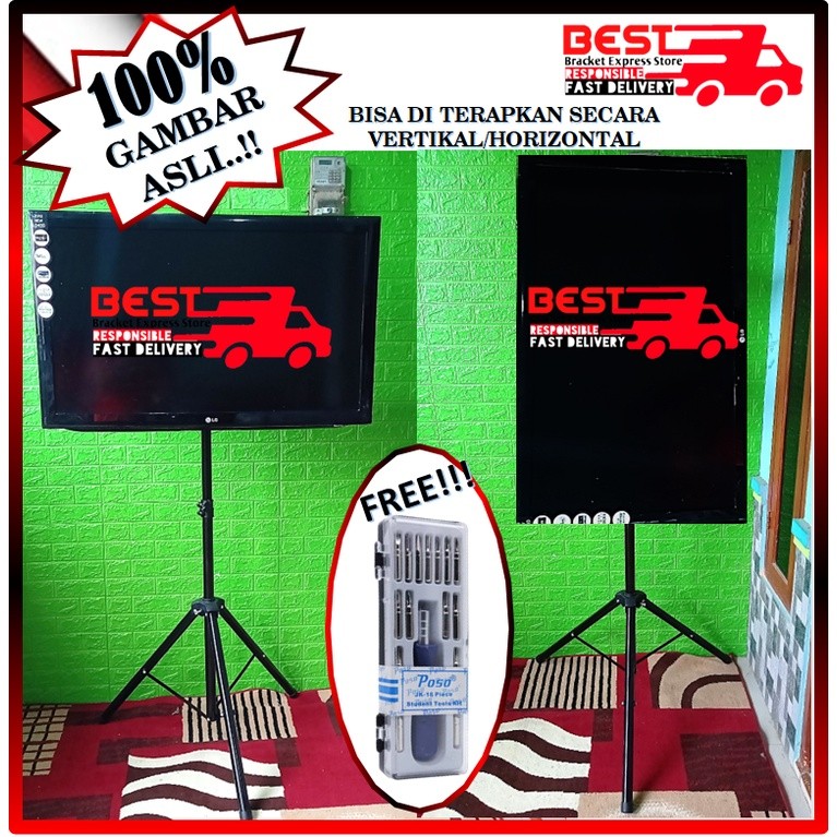 Jual Jayya - Bracket tv Standing Tripod 14" s/d 43" | Universal ...