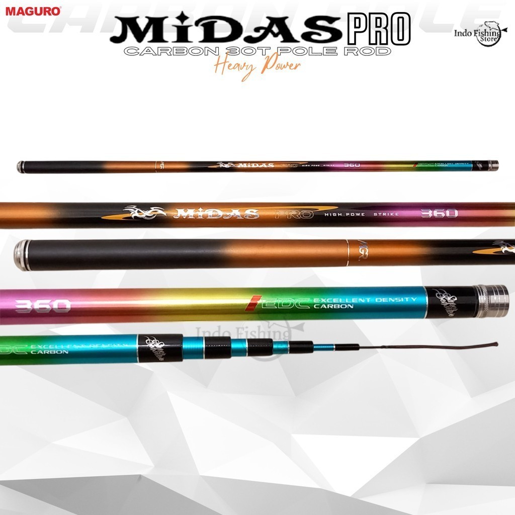 Jual Joran Tegek MAGURO Midas PRO NS Pole Rod Mancing Galatama Kolam ...