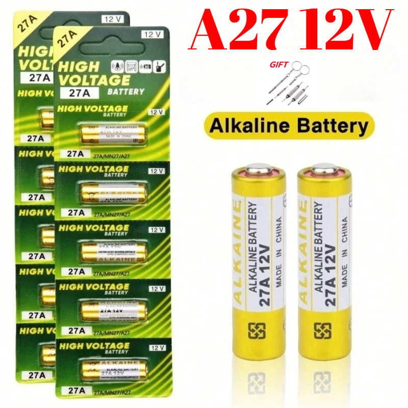 Jual New 12V 27A Dry Alkaline Battery A27 Batteries 27AE 27MN A2 L828 ...