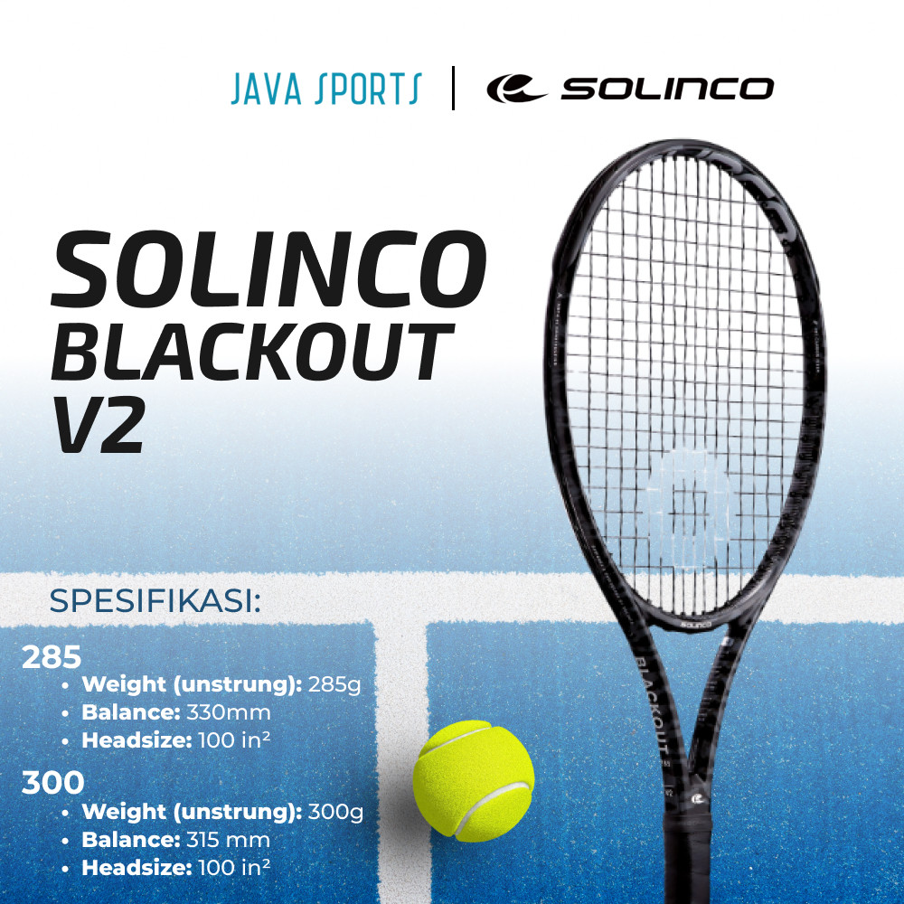 Jual Raket Tenis Solinco Blackout V2 Original Tennis Racket Black Out ...