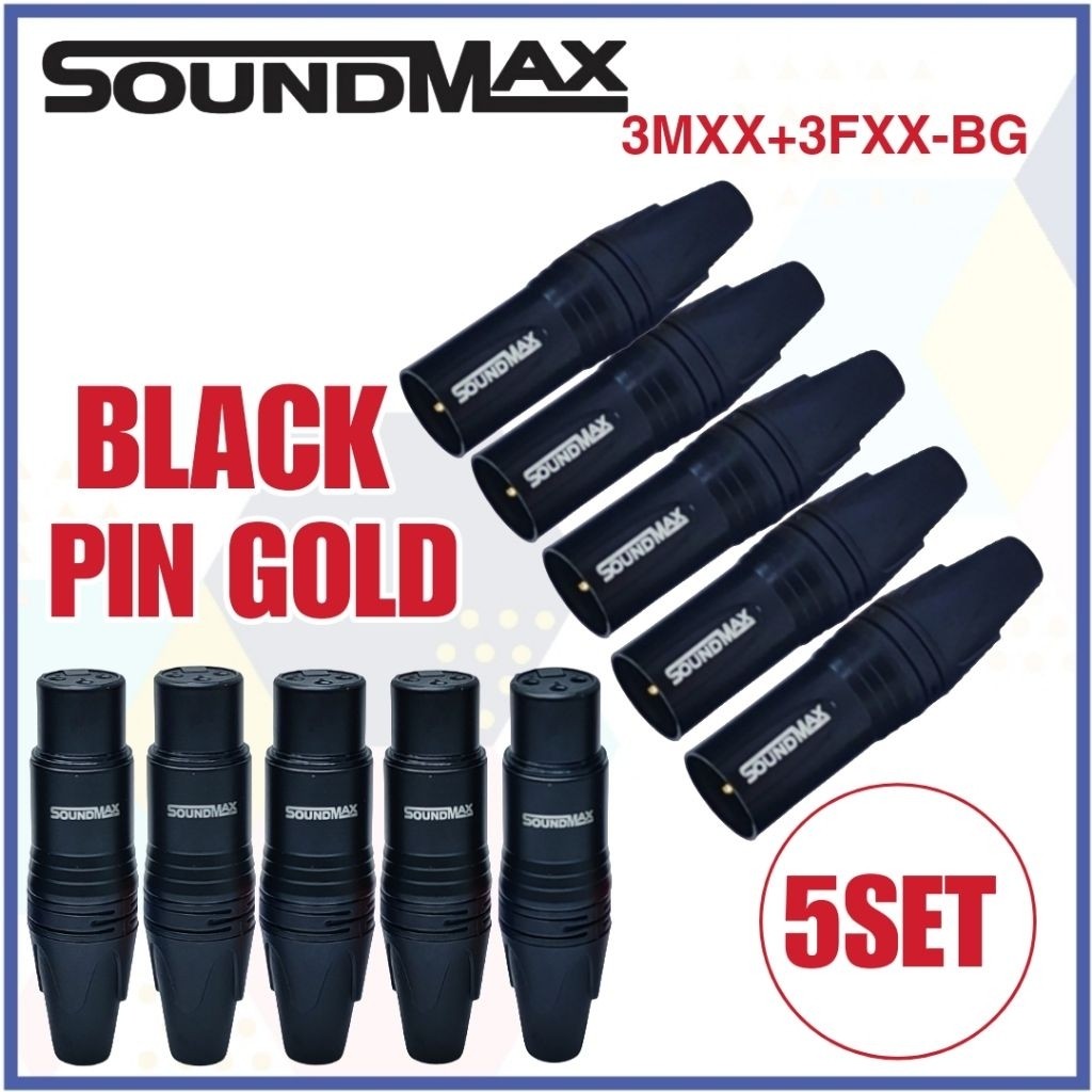 Jual Jack XLR - Jack Canon - Jek Mic Soundmax Black Gold Warna 5set ...