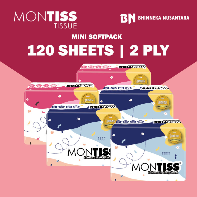 Jual Montiss Mini Softpack Tissue 120 Sheets [5 Pack] | Shopee Indonesia