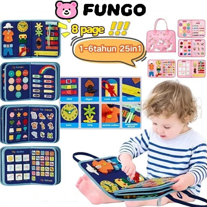 Jual 8 sisi(1-4tahun) Mainan Montessori Papan Busyboard Mainan Edukasi ...
