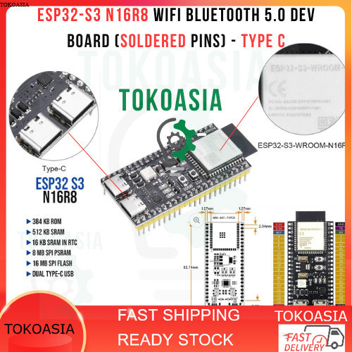 Jual ESP32-S3-DevKit C ESP32 S3 N16R8 Development Board WiFi + Bluetooth | Shopee Indonesia