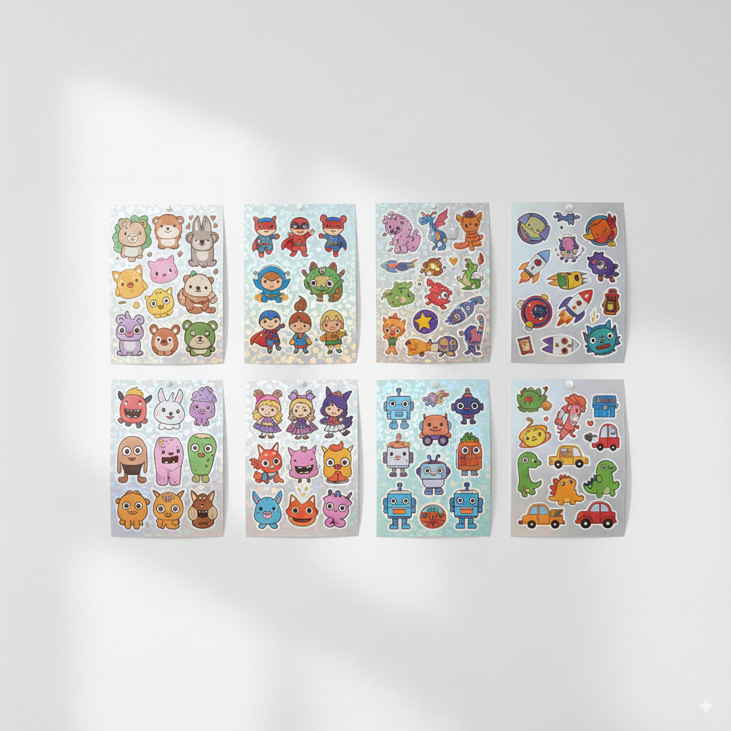 Jual Cetak Sticker Sheet Pack A5/A6 Custom – Desain Chibi, Karakter ...