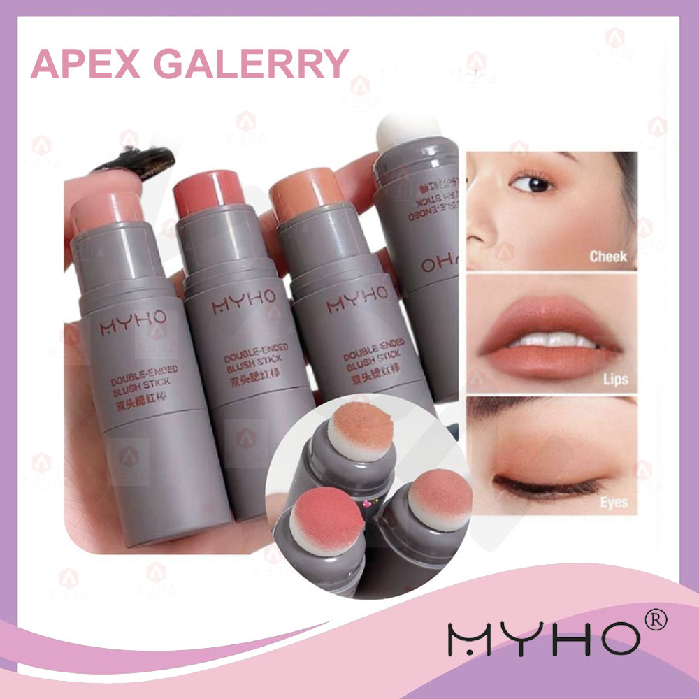 Jual MYHO Double Head Blush On Sponge Blush Moisturize Lasting Nature ...