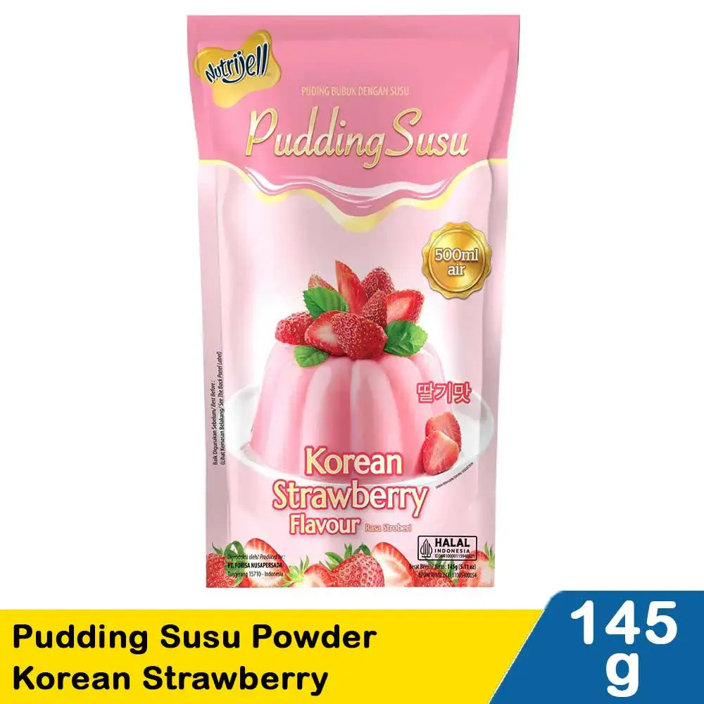 Jual NUTRIJELL PUDDING SUSU POWDER KOREAN STRAWBRY 145g | Shopee Indonesia