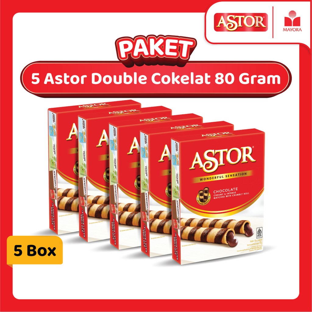 Jual Paket 5 Box Wafer Astor Cokelat 80 Gram | Shopee Indonesia