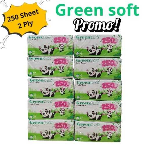 Jual (PAKET 10 PACK ) TISU GREEN SOFT 250 GRAM | TISU WAJAH | TISSUE ...