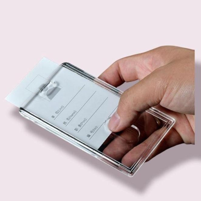 Jual Acrylic Id Card Tempat Kartu Frame Casing Id Card Member Name Tag ...
