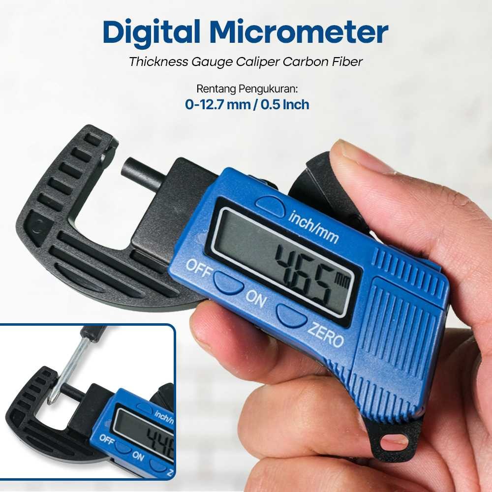 Jual Digital Micrometer Thickness Gauge Caliper Carbon Fiber - TDT25 ...