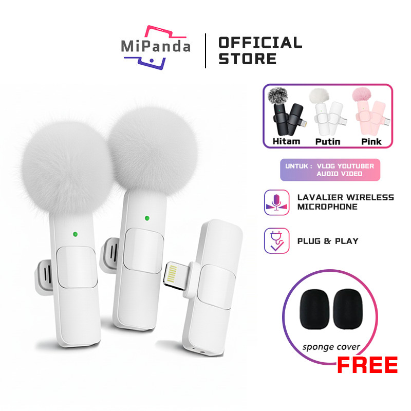 Jual Mipanda Mic Wireless Clip on Microphone HP Plug & Play Bluetooth ...