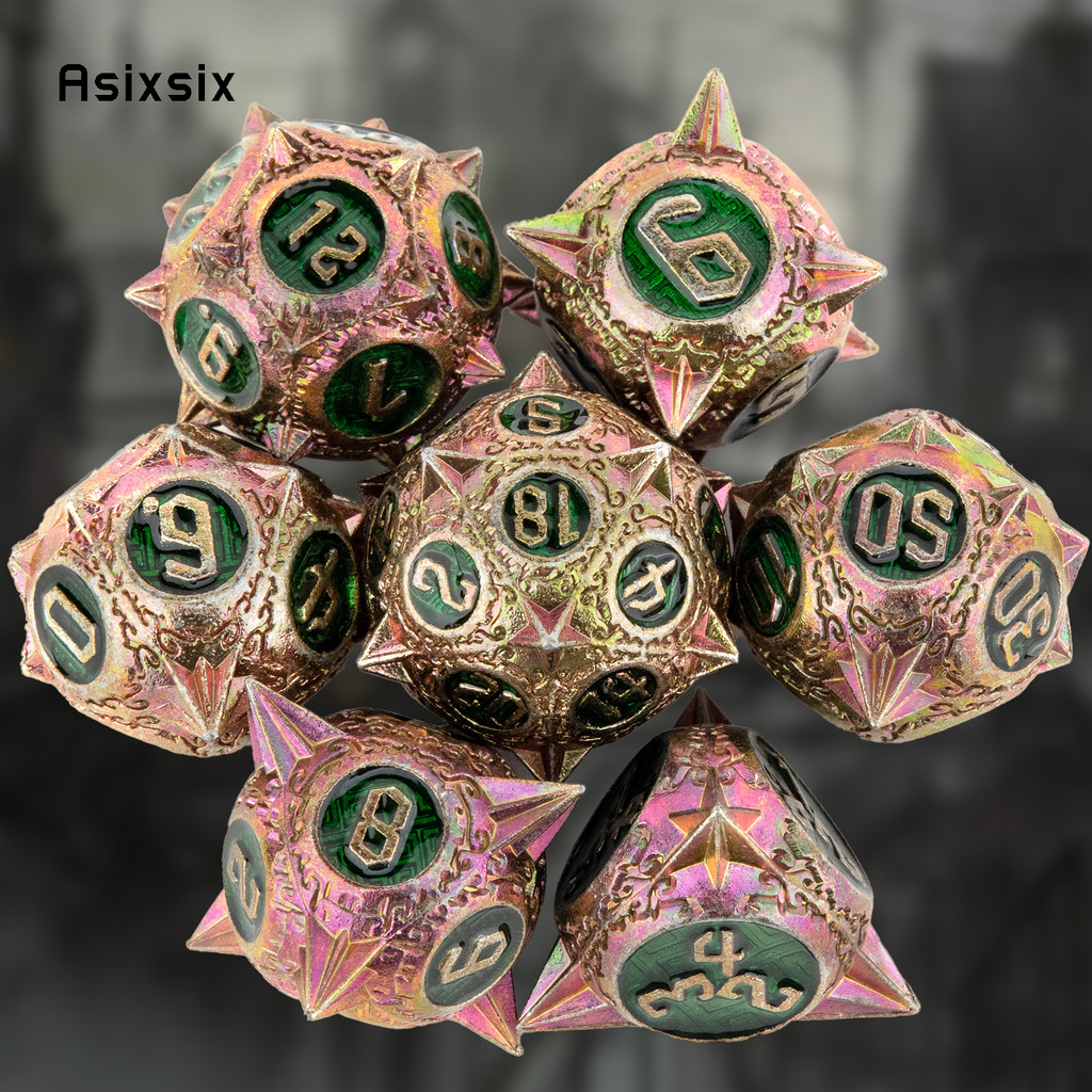 Jual 7 Pcs Red Green Meteor Hammer Metal ce Solid Metal Polyhedral ce ...