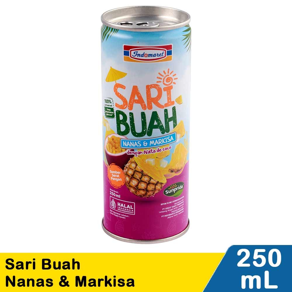 Jual INDOMARET SARI BUAH NANAS & MARKISA 250/220mL | Shopee Indonesia