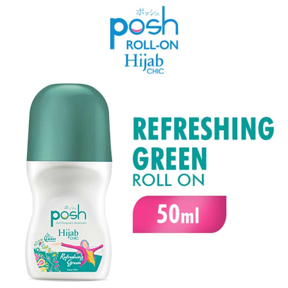 Jual POSH DEO ROLL ON HIJAB CHIC REFRESHING GRN 50mL | Shopee Indonesia