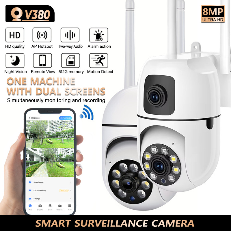 Jual CCTV V380 Pro Kamera Outdoor IP Camera WiFi 8MP 1080P Full HD ...