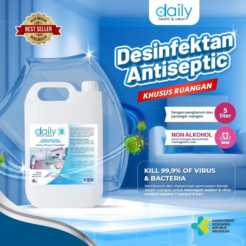 Jual DAILY DESINFEKTAN ANTISEPTIC SPRAY 5 LITER KHUSUS UNTUK RUANGAN ...