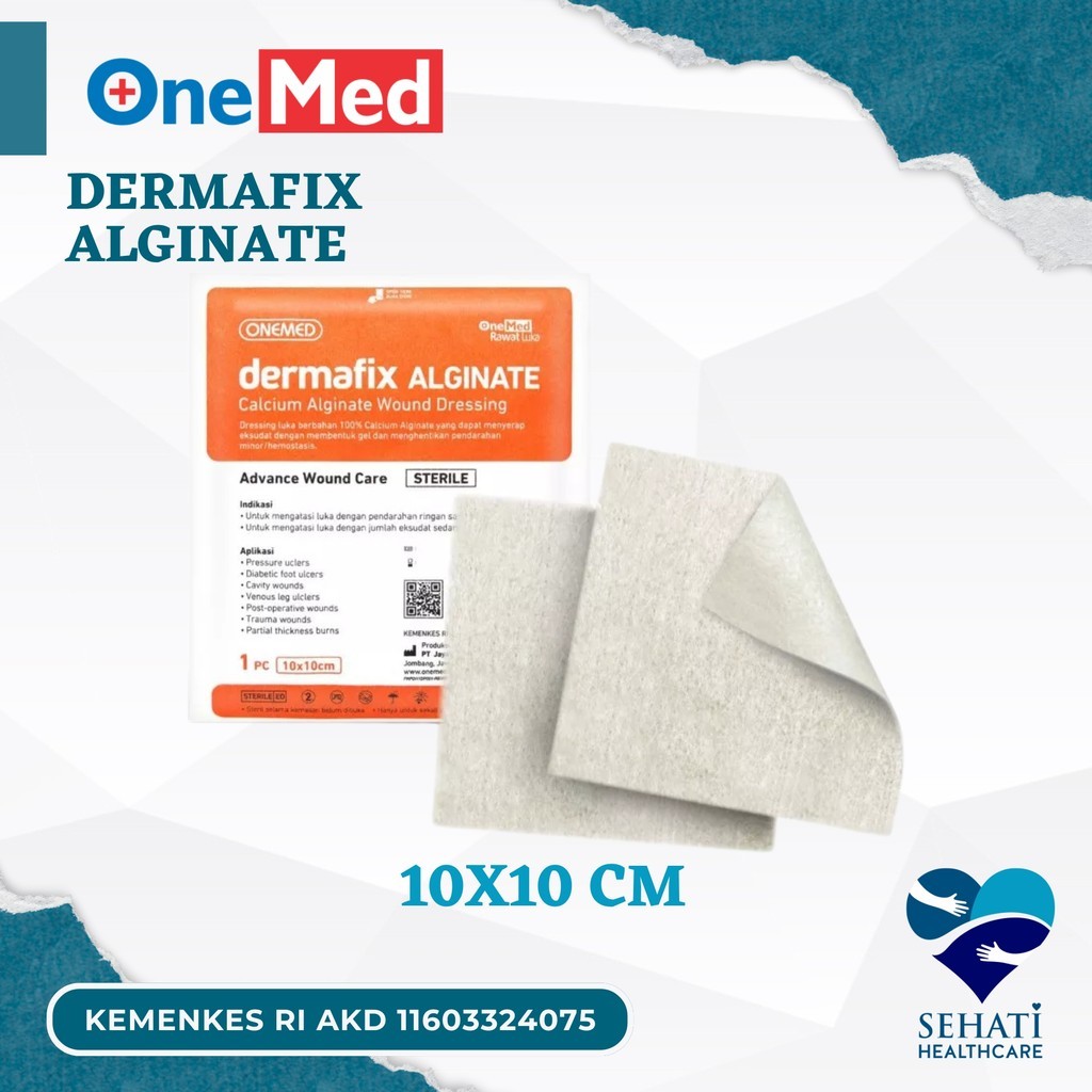 Jual Onemed Dermafix Alginate 10x10 cm Plester Luka Calcium Alginate ...