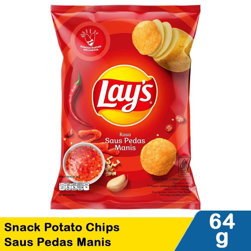 Jual LAY'S SNACK POTATO CHIPS PEDAS MANIS 64g | Shopee Indonesia