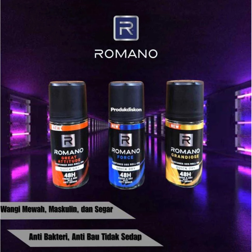 Jual ROMANO Perfumed Deodorant Roll On 50ml | Shopee Indonesia