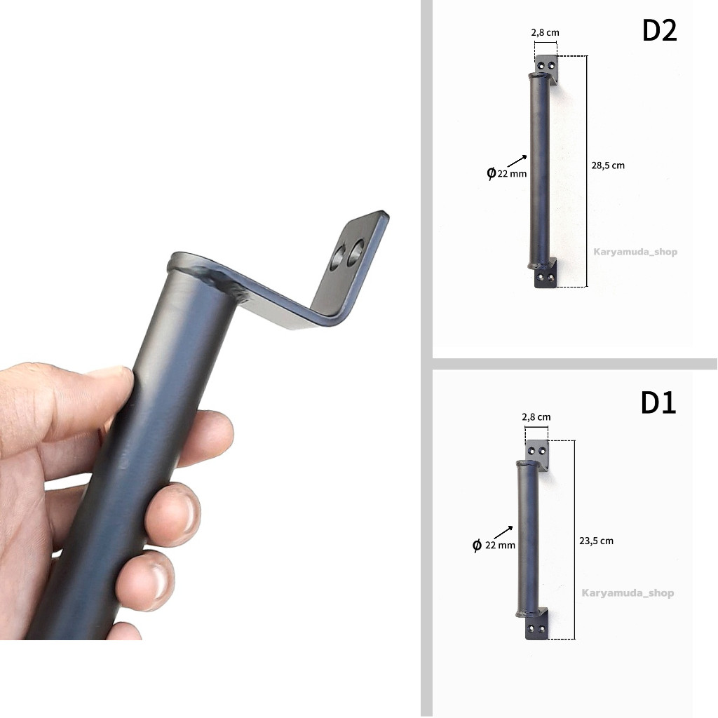 Jual handle pintu/gagang pintu besi minimalis hitam elegan | Shopee ...