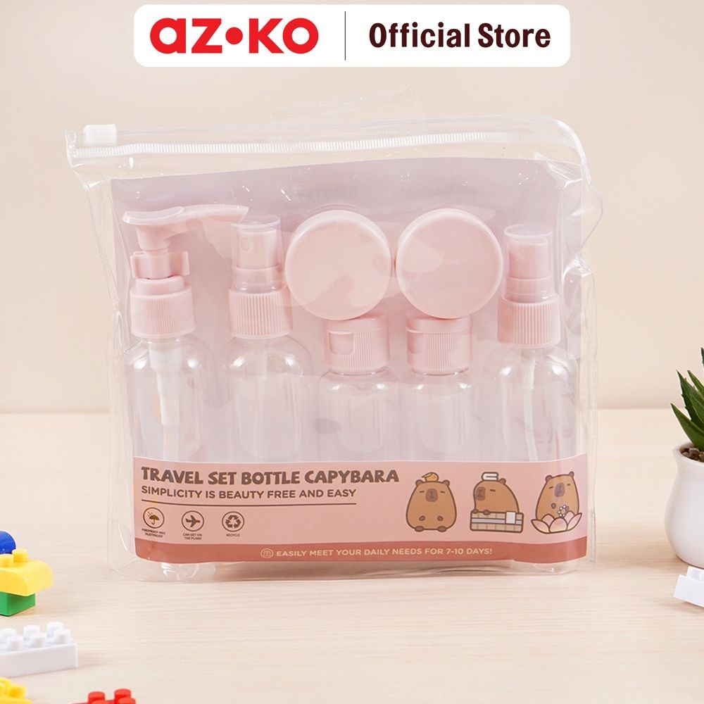 Jual AZKO Ataru Set 7 Pcs Botol Travel Capybara Transparan Tumbler ...