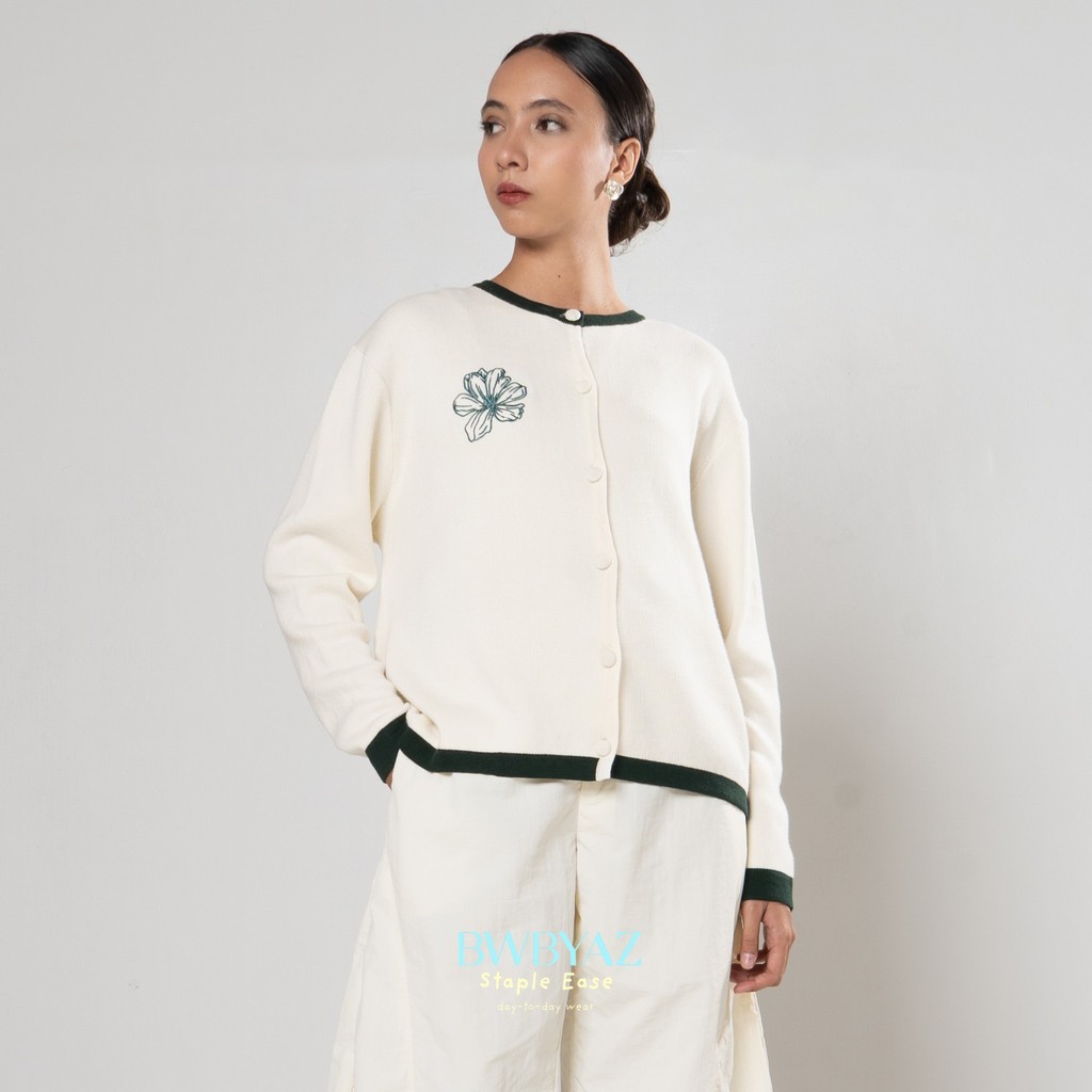 Jual BWBYAZ STAPLE EASE - Terra Bloomy Knit Cardigan | Shopee Indonesia