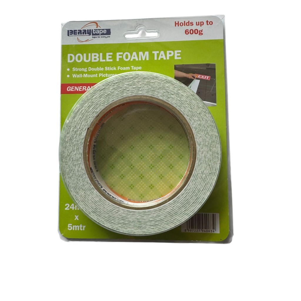 Jual Berry Tape Double Foam Tape PR-90 Motif Putih 24mm x 5 Meter Lem ...