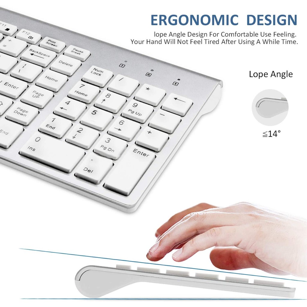 Jual Hebrew Israel 101 Keys Wireless Keyboard 2.4G Slim Compact Low ...
