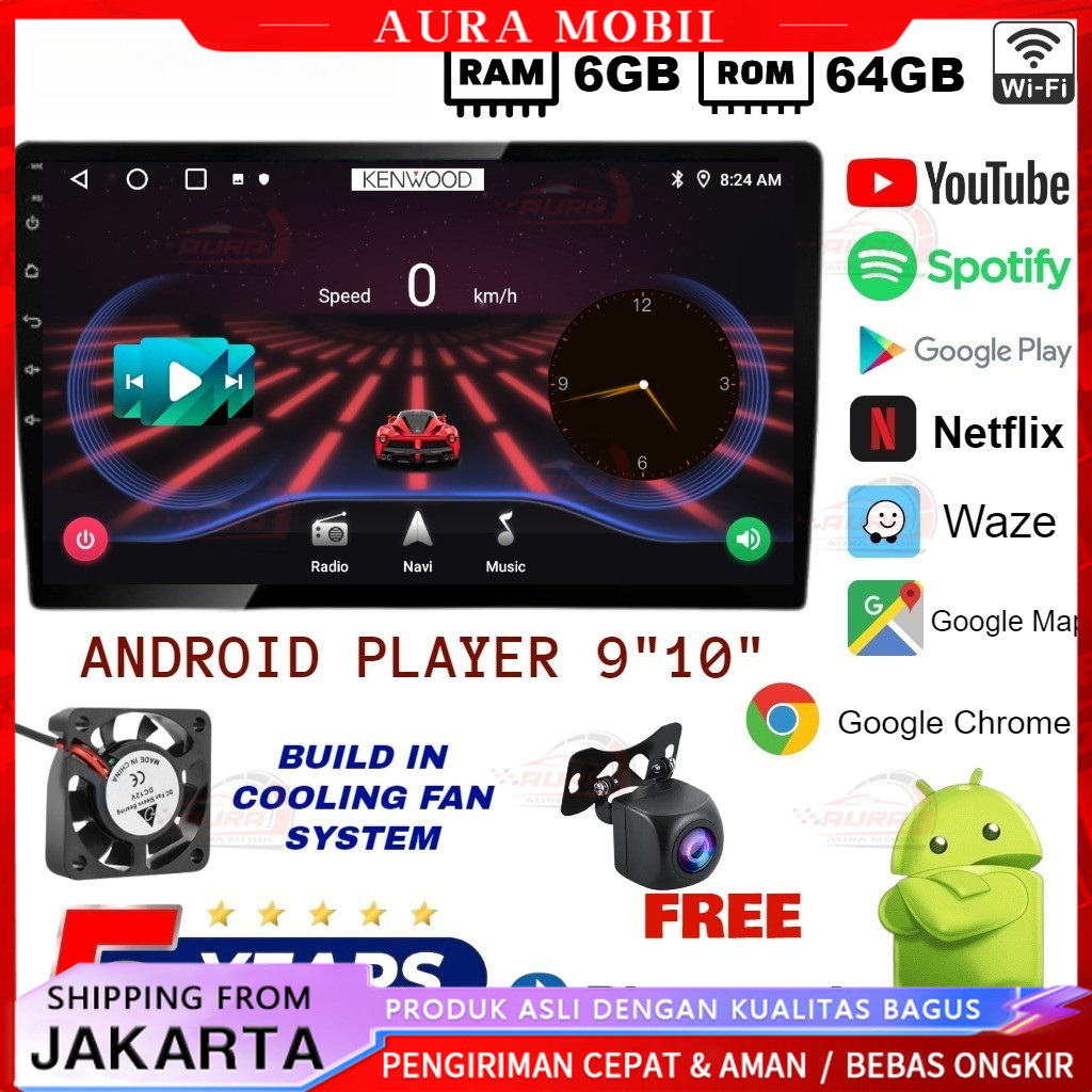 Jual Dual Kipas8g 128g Ips Screen Head Unit Android 7 9 10 Inch Car