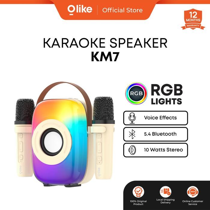 Jual OLIKE KM7 Speaker Wireless Karaoke Dual Mikrofon Bluetooth 5.4 10W ...