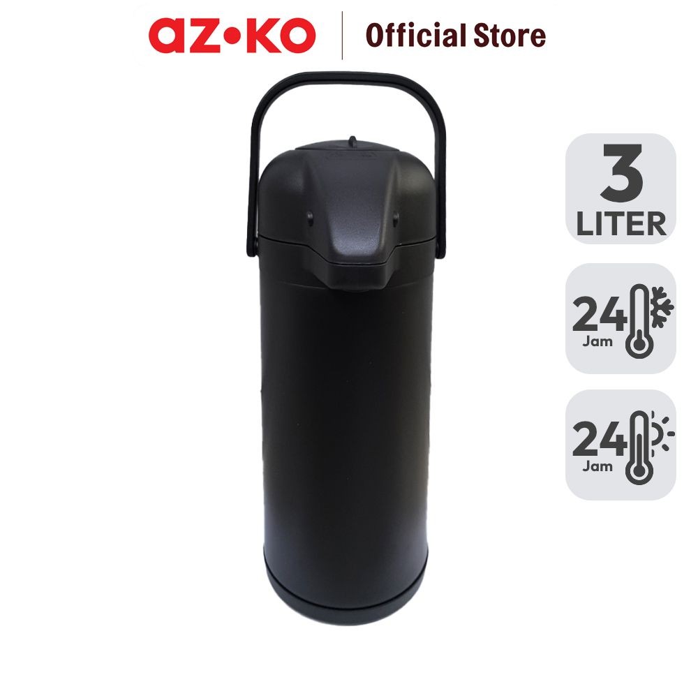 Jual AZKO Kris Teko Vacuum Flask Stainles Steel 3 ltr - Hitam Tumbler ...