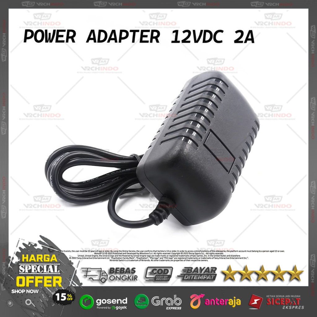 Jual Adaptor Power DC 12V 2A / Charger Universal CCTV Router Lampu Fan ...