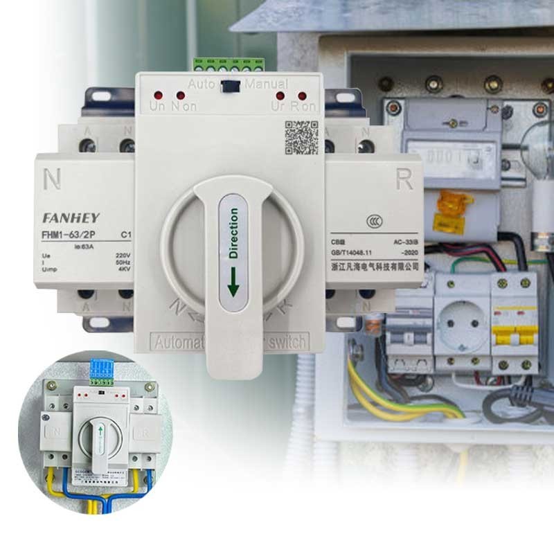Jual Automatic Transfer Switch ATS 2P 63A 220V Dual Power Auto Otomatis PLN Genset Inverter ...