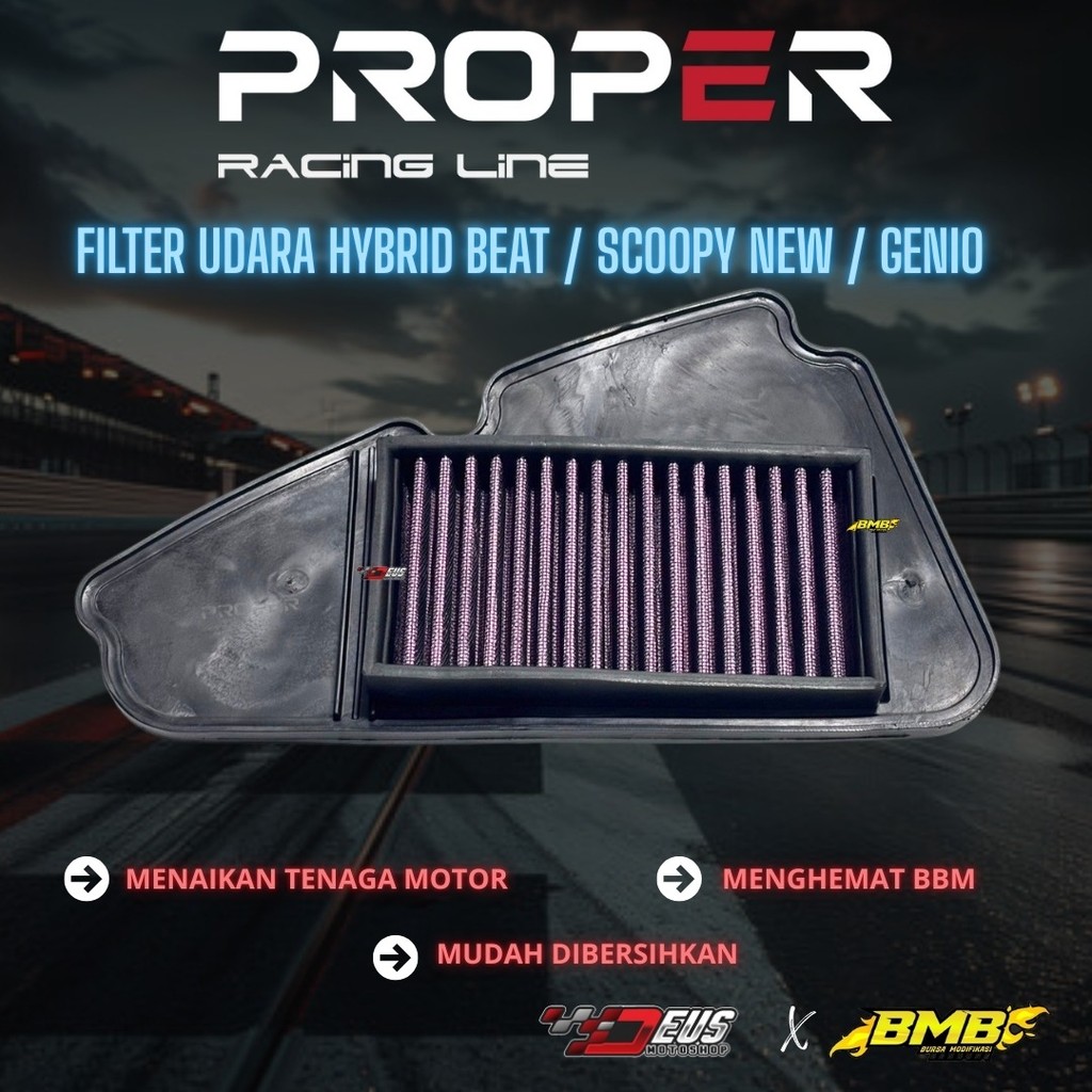 Jual Proper Filter Udara Hybrid Honda Beat Scoopy Genio Vario 110 esp ...