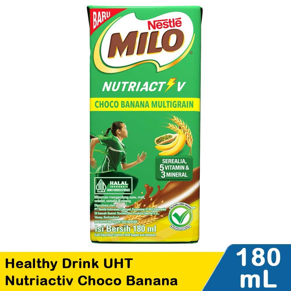 Jual MILO HEALTY DRINK UHT NUTRIACTIV CHOCO BANANA 180mL | Shopee Indonesia