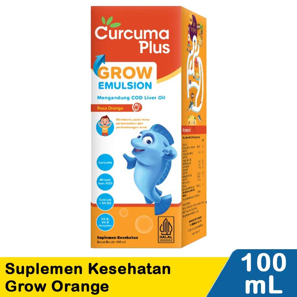 Jual CURCUMA PLUS SUPLEMEN KESEHATAN GROW ORANGE 100mL | Shopee Indonesia