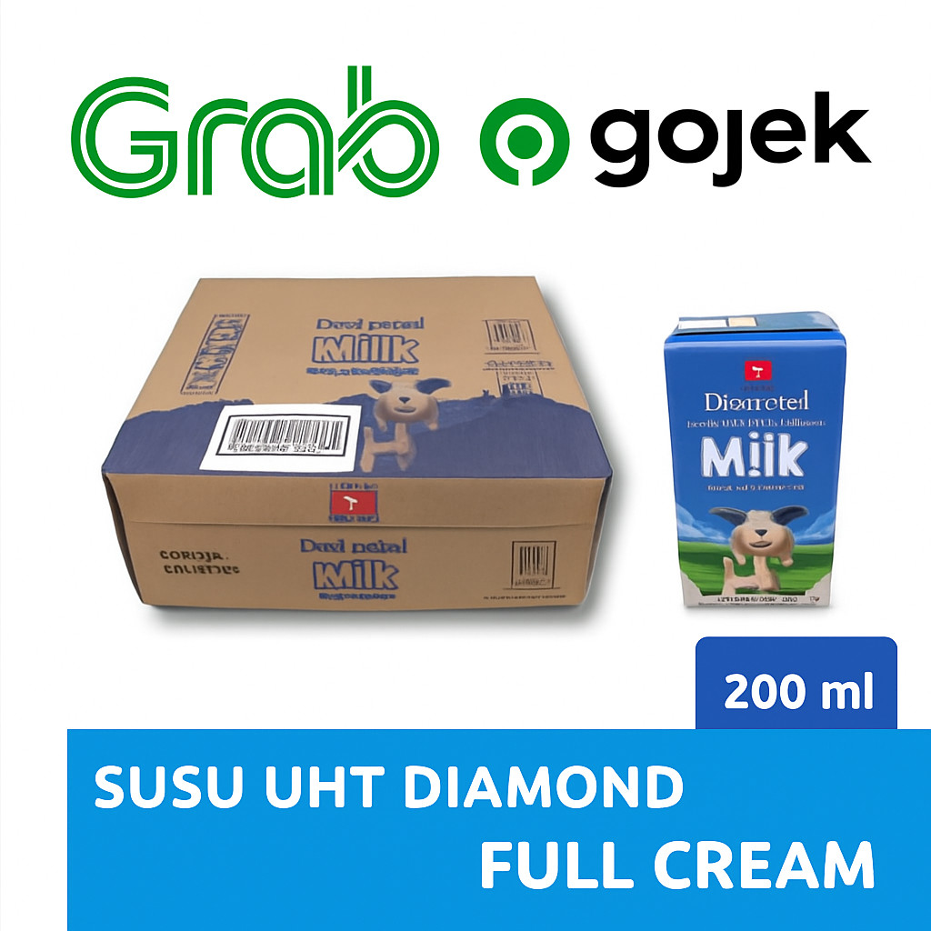 Jual Susu DIAMOND UHT Full Cream Ukuran 200 ml 1 Dus isi 24 pcs ...